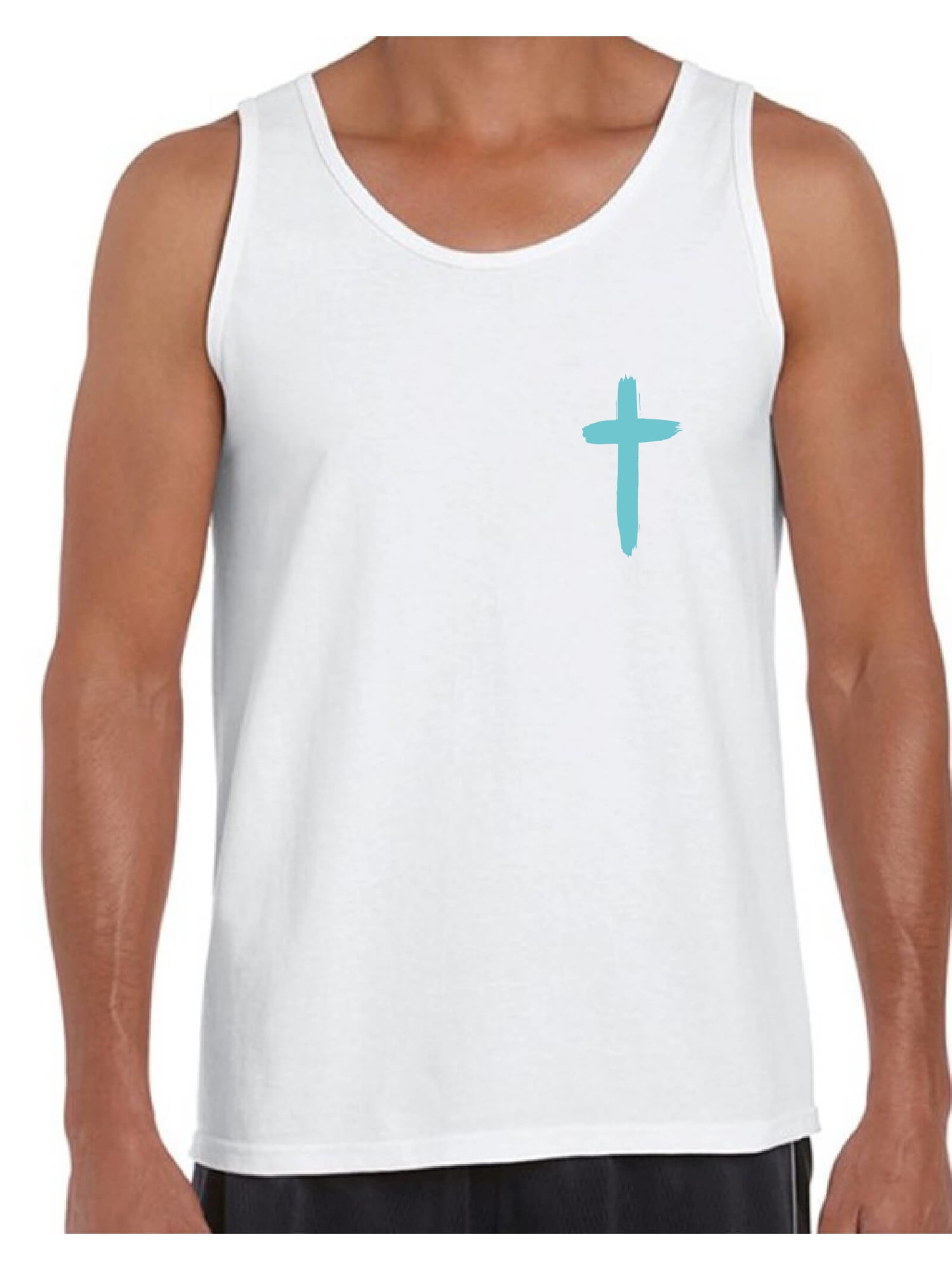 Awkward Styles Awkward Styles Turquoise Cross Tank Top Shirts For Men