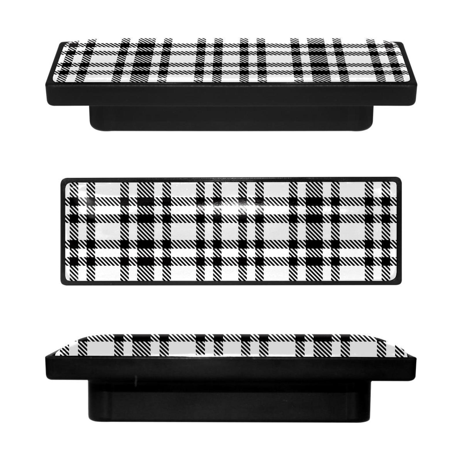 4 Pcs Rectangle Cabinet Handle Cupboard Knob Drawer Pulls Handle Plaid ...