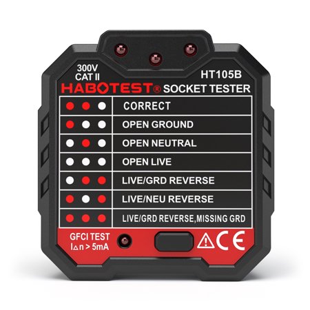 Habotest Advanced Gfci Electric Socket Tester Automatic Neutral Live ...