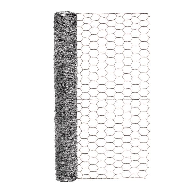 Expert Gardener Galvanized Steel Gray Chicken Wire, 24" x 10' Roll ...
