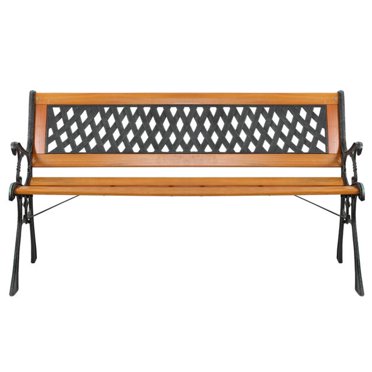 Bring back the old days with this beautiful bright red bench with ...