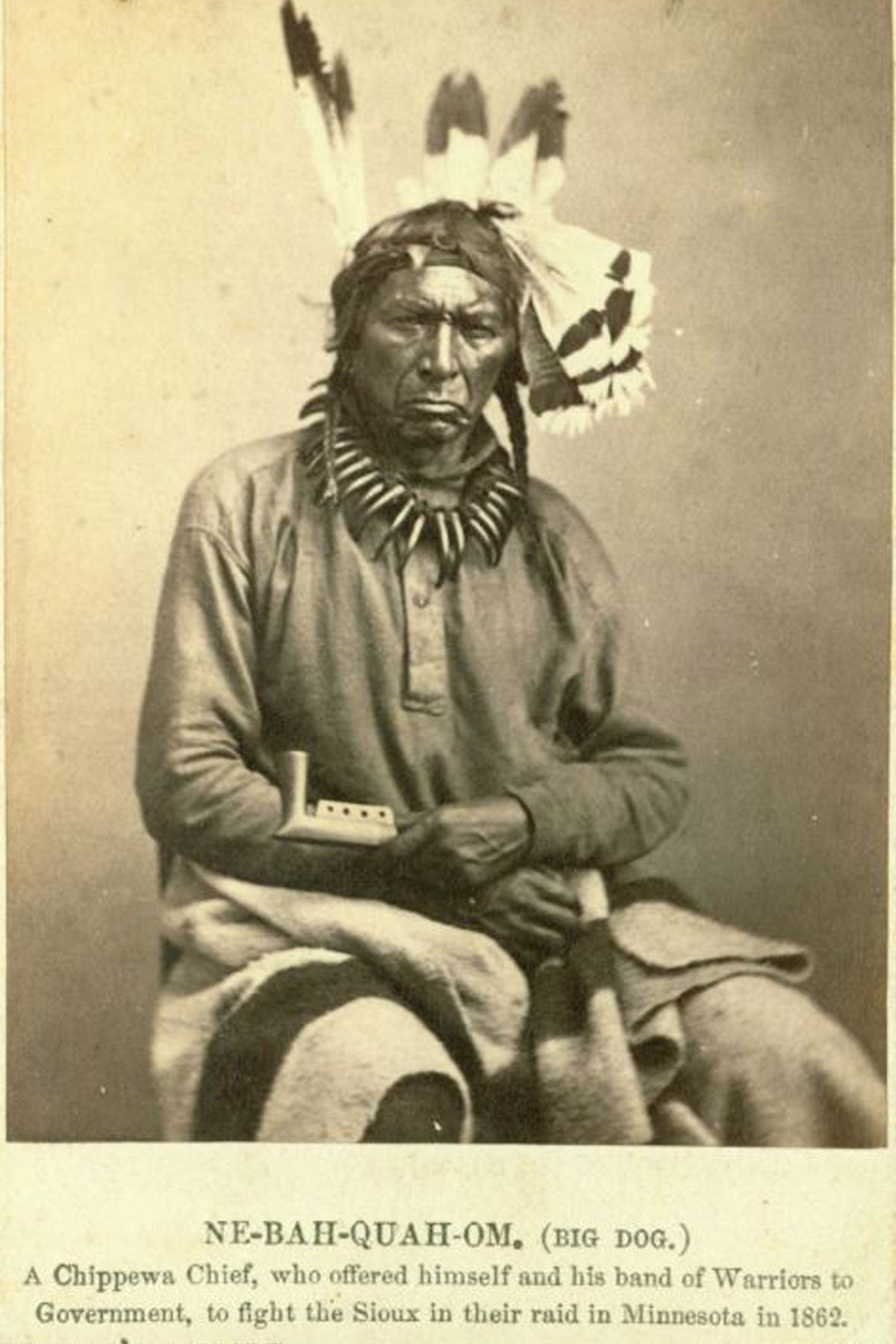 24x36 gallery poster, Chippewa Chief Ne-Bah-Quah-Om (Big Dog) of the ...
