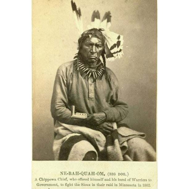 24x36 gallery poster, Chippewa Chief Ne-Bah-Quah-Om (Big Dog) of the ...