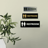 Basic Unisex Restroom Sign (Navy Blue / White) - Large - Walmart.com