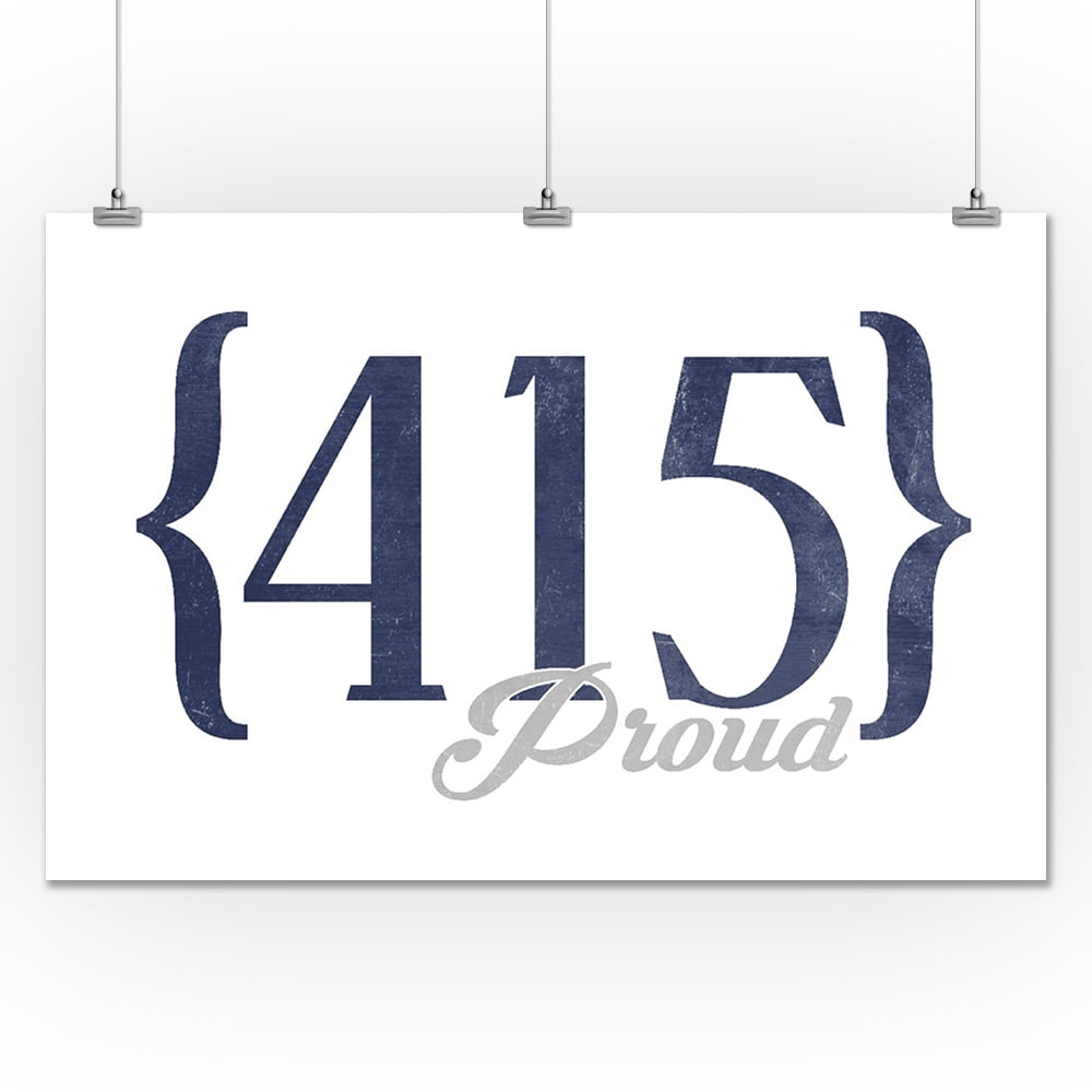 San Francisco, California - 415 Area Code (Blue) - Lantern Press ...