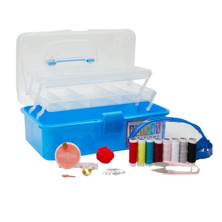 Plastic Crafts Storage Box Organizer Case with 37 Sewing Accessories ...