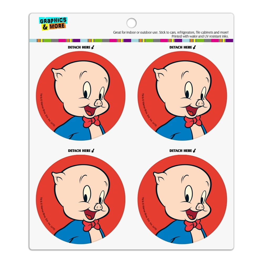 Looney Tunes Porky Pig Refrigerator Fridge Locker Vinyl Circle Magnet ...