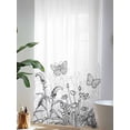 Minimalism Flower Sheer Curtains 84 Inch Long 1 Panel Line Drawing ...