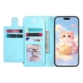 For Apple iPhone 16 Case Cat Pattern Buckle Zipper Wallet 5-card Flip ...