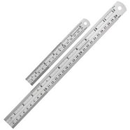 JAM Paper Stainless Steel Ruler, 12 in, Cork Backing, Red Metallic, 12 ...