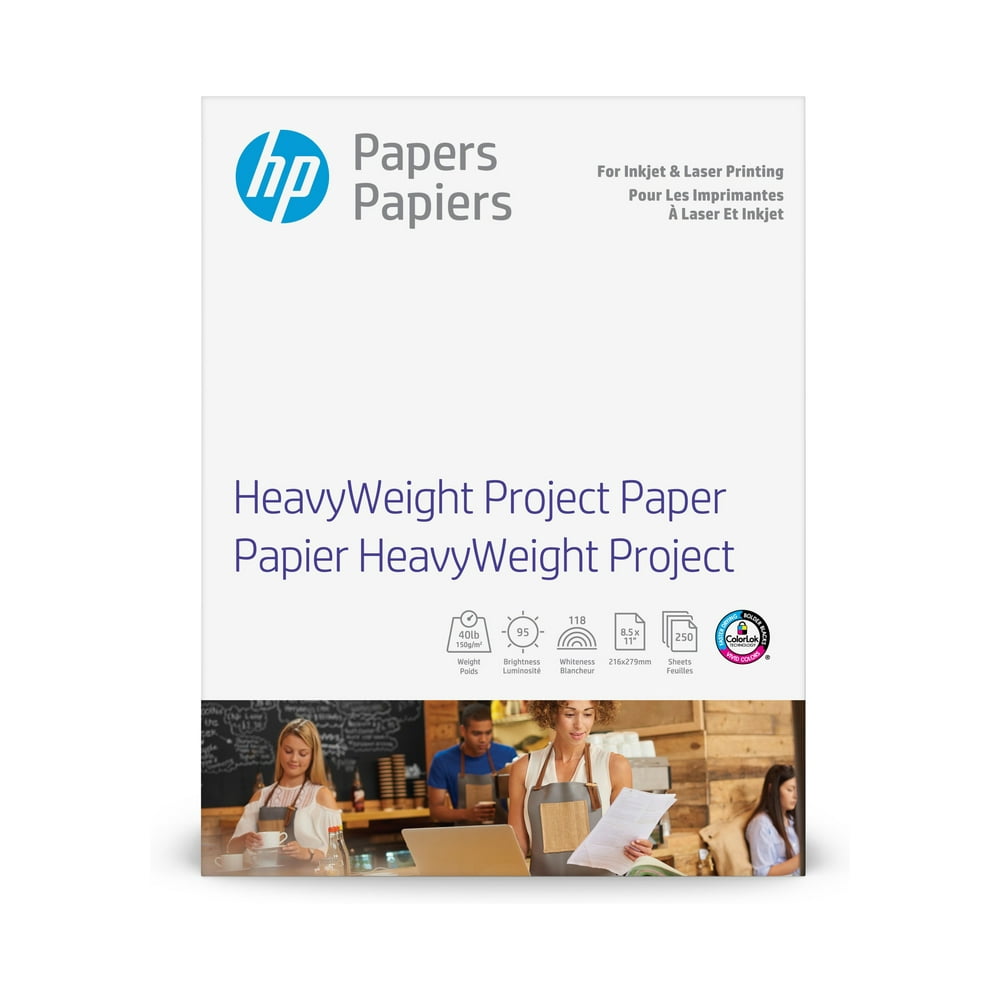 HP 40-lb Heavyweight Project Paper | 250 Sheets | Letter | 8.5 x 11 in ...