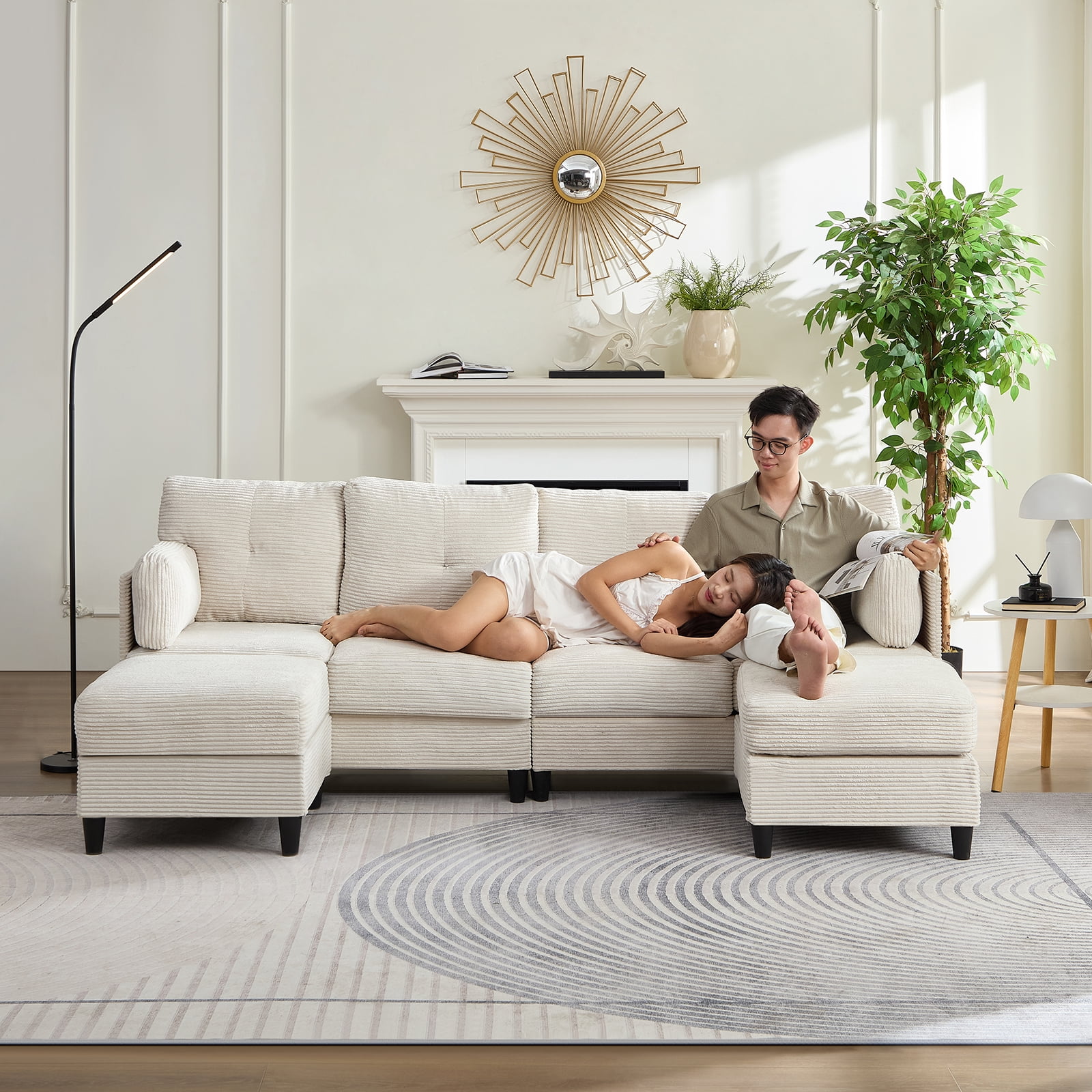 Click here for Balus U Shaped Sectional Sofa  6-Seats Sofa With C... prices