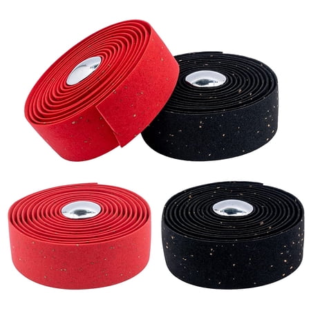 4 Rolls Road Bike Handlebar Tapes Cork Bar Tape with End Plugs Bicycle ...