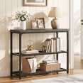 32" Small Console Table with 3-Tier Storage, Industrial Narrow Entryway ...