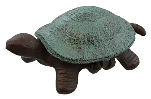 Top Brass Turtle Key Hider Figurine - Cast Iron Garden Statue with ...
