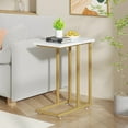 VECELO Set of 2 C-Shaped Sofa Side Table, Small End Table for Living ...