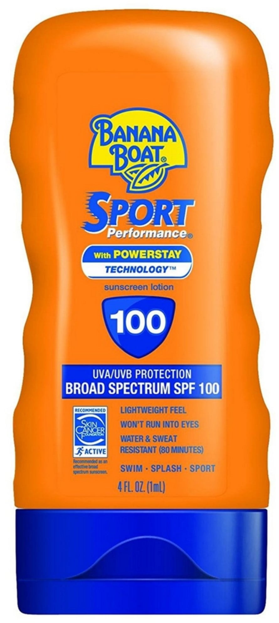 Banana Boat Sport Performance Sunscreen Lotion SPF 100 4 oz (Pack of 4 ...