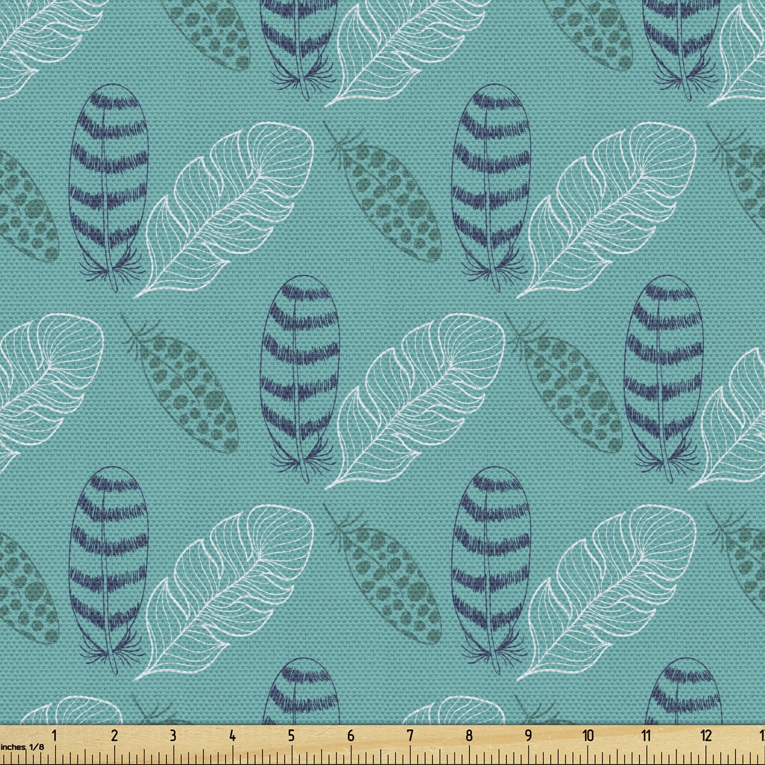 Feather Upholstery Fabric by the Yard, Continuous Simplistic Abstract ...