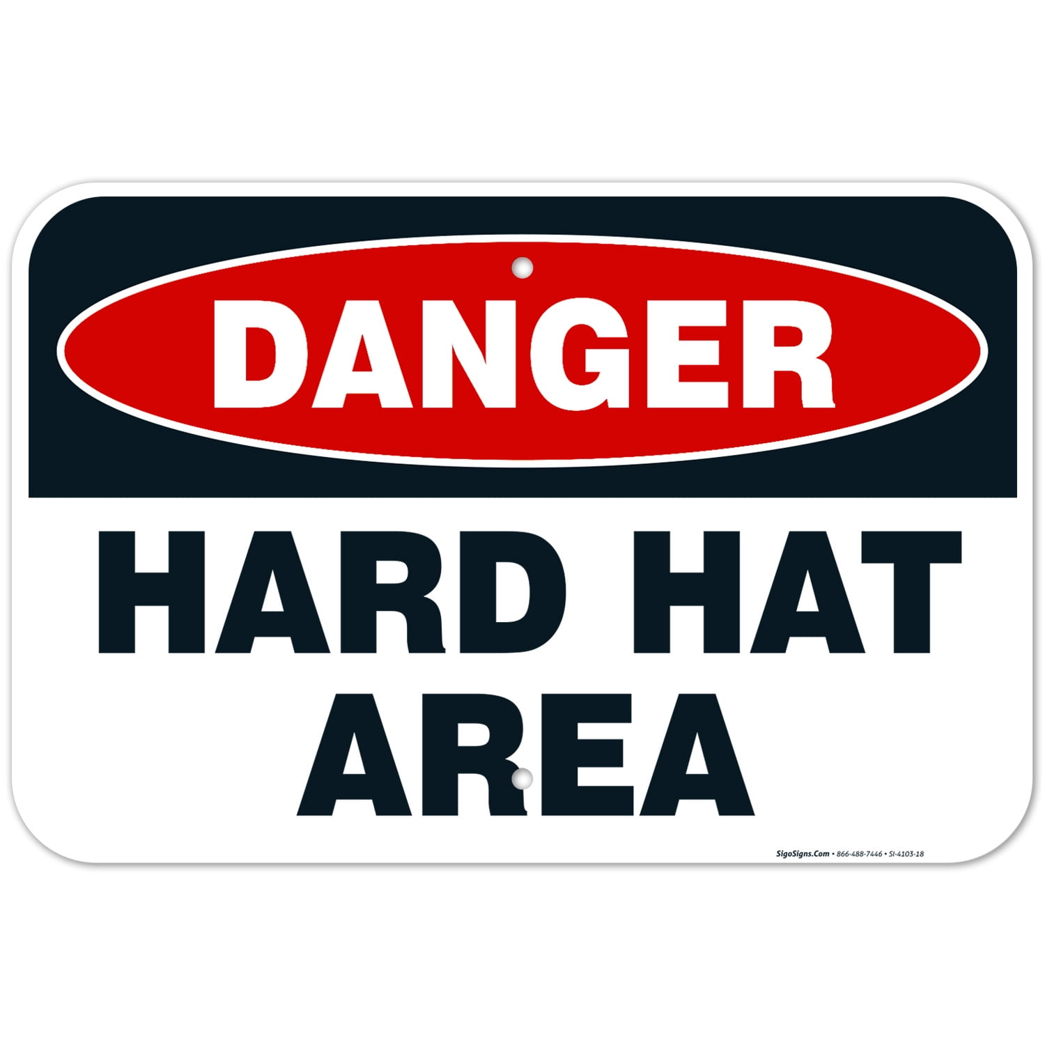 Danger Hard Hat Area Sign, - Walmart.com
