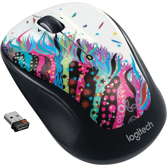 Logitech M325 Full-Size Ergonomic Wireless Optical USB Mouse with ...