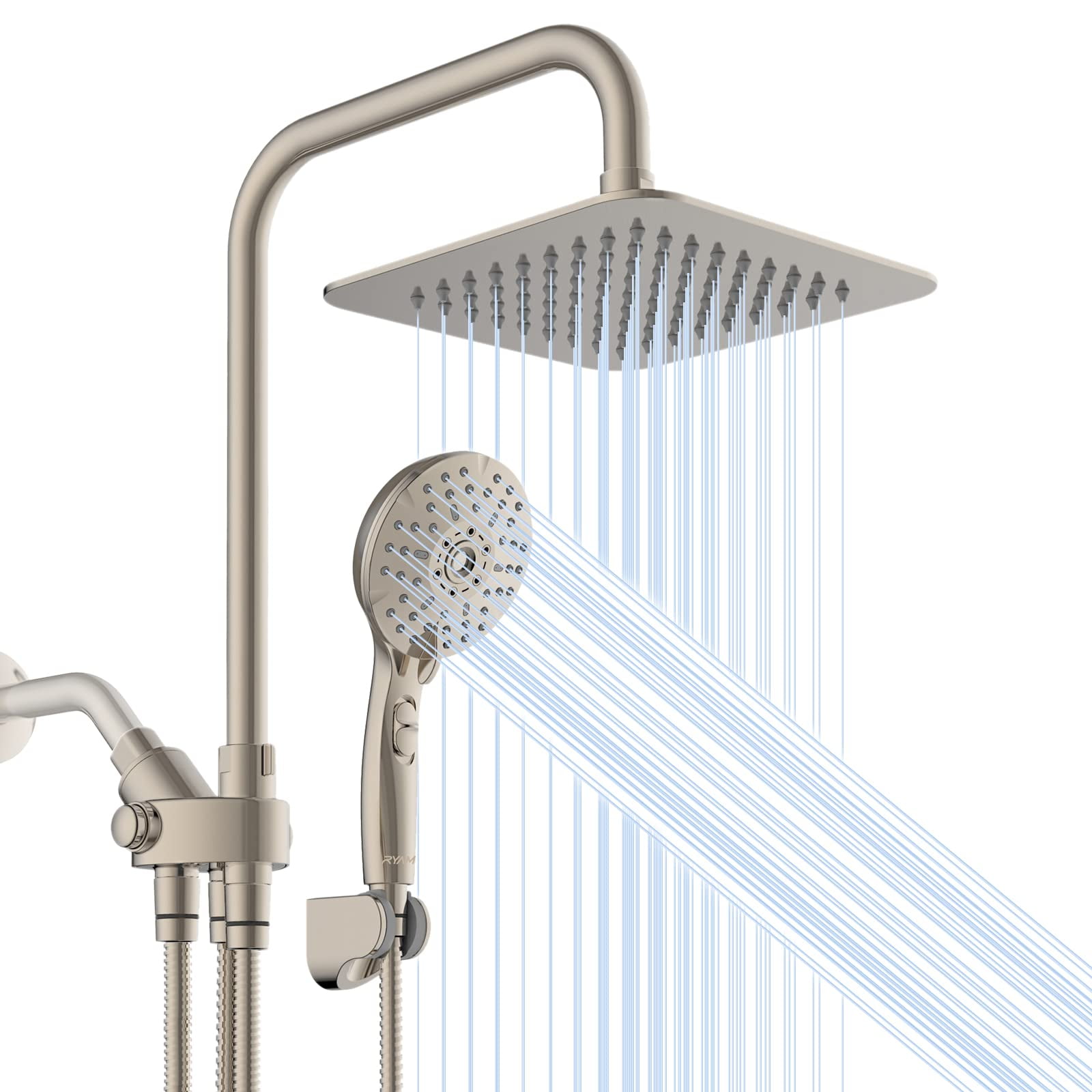 Open Box Ryamens Dual Shower Head Combo, Brushed Nickel - Walmart.com