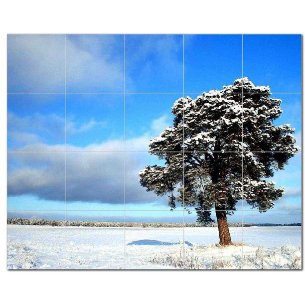 Winter Photo Ceramic Tile Mural Kitchen Backsplash Bathroom Shower ...