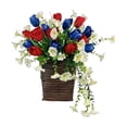 Independence Day Flower Basket Door Decor, Hanging Floral Basket Easy ...