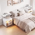 Costway 1 PCS Nightstand with Power Outlets,Modern Bedside Table with ...