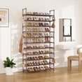 11 Tier-74.8" High-34" Wide Brown Metal Shoe Rack - Walmart.com