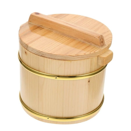 Japanese Rice Bucket Round Practical Sushi Wooden Barrel for Kitchen ...