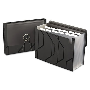 U Brands Modern Noir 19 Pocket Expandable File Folder, Black, 2201U ...