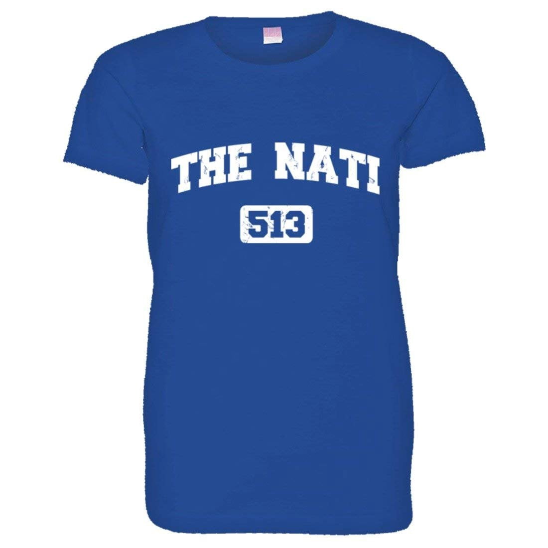 PleaseMeTees™ Womens Cincinnati 513 The Nati Area Code Distressed Tee ...