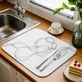 Abstract Minimalist Line on White Dish Drying Mats for Kitchen Counter ...
