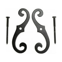 Renovators Supply Shutter Dogs Pair 6.25 in Black Decorative S Shaped ...