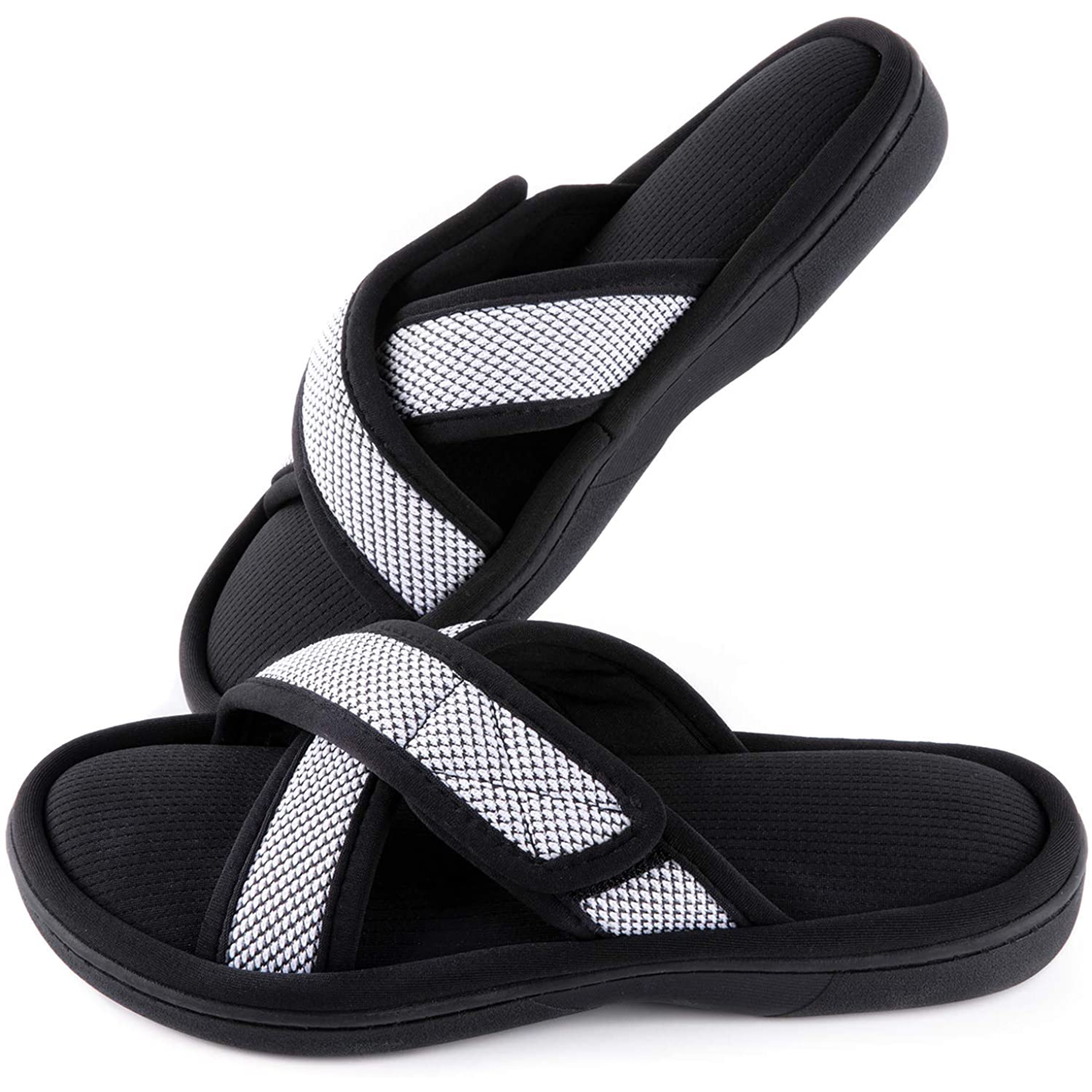 Women's Adjustable wrap Cross Band Slide Slippers - Walmart.com