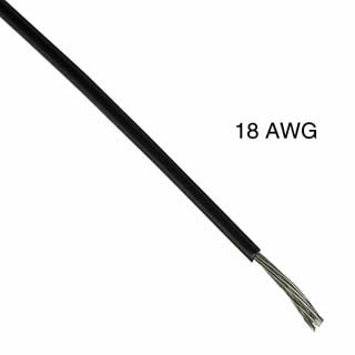 T1016-21-01 - WIRE STRANDED 18AWG 1000FT BLACK TC PVC FT1 300V 105C ...