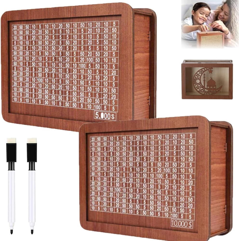 Hucha de madera, caja de ahorros de madera 10000, caja de ahorro de ...