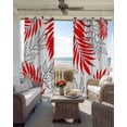 Red Leaves Blackout Curtains, Light Blocking Print Window Curtains ...