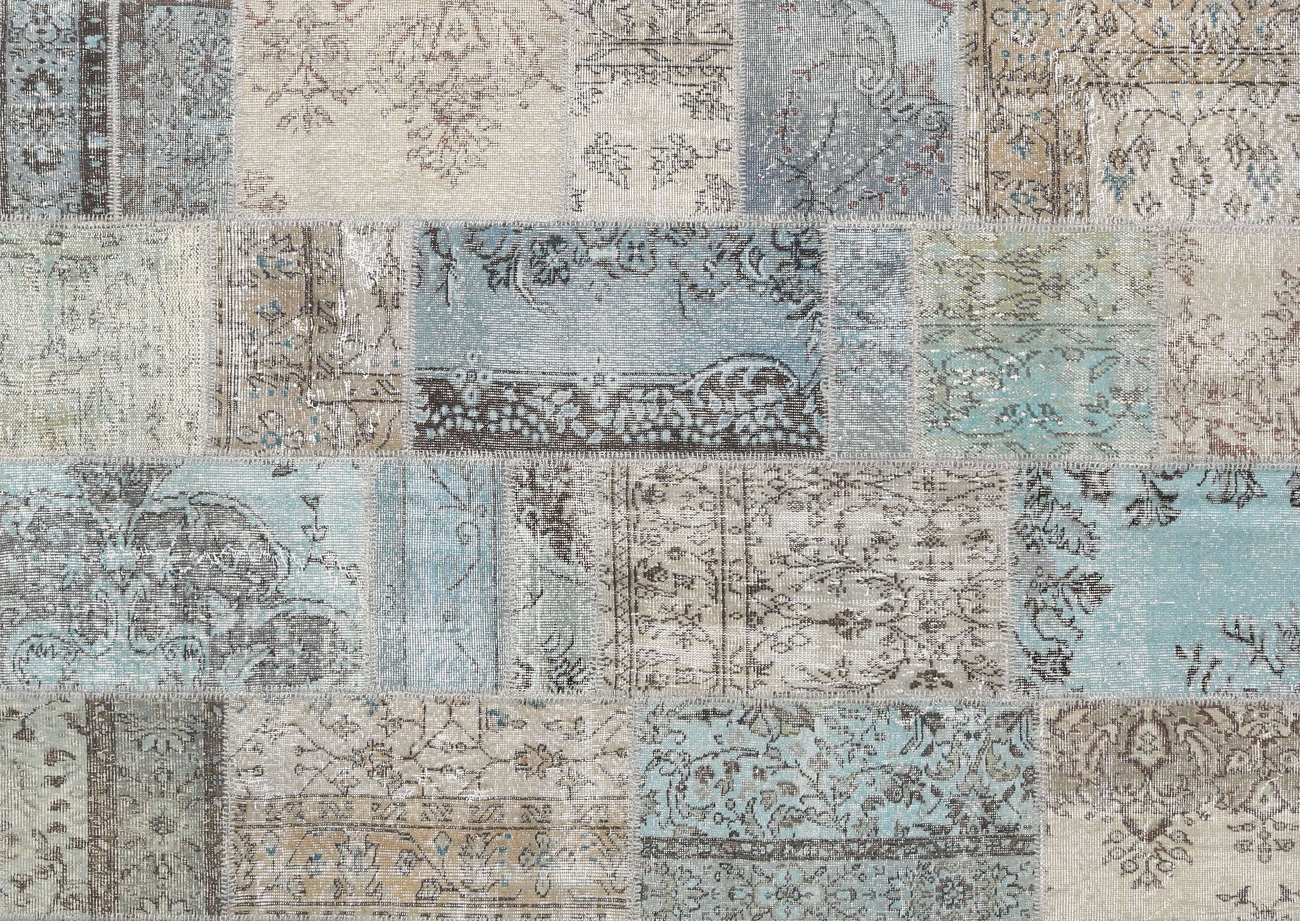 Ahgly Company Indoor Rectangle Contemporary Sage Green Patchwork Area ...