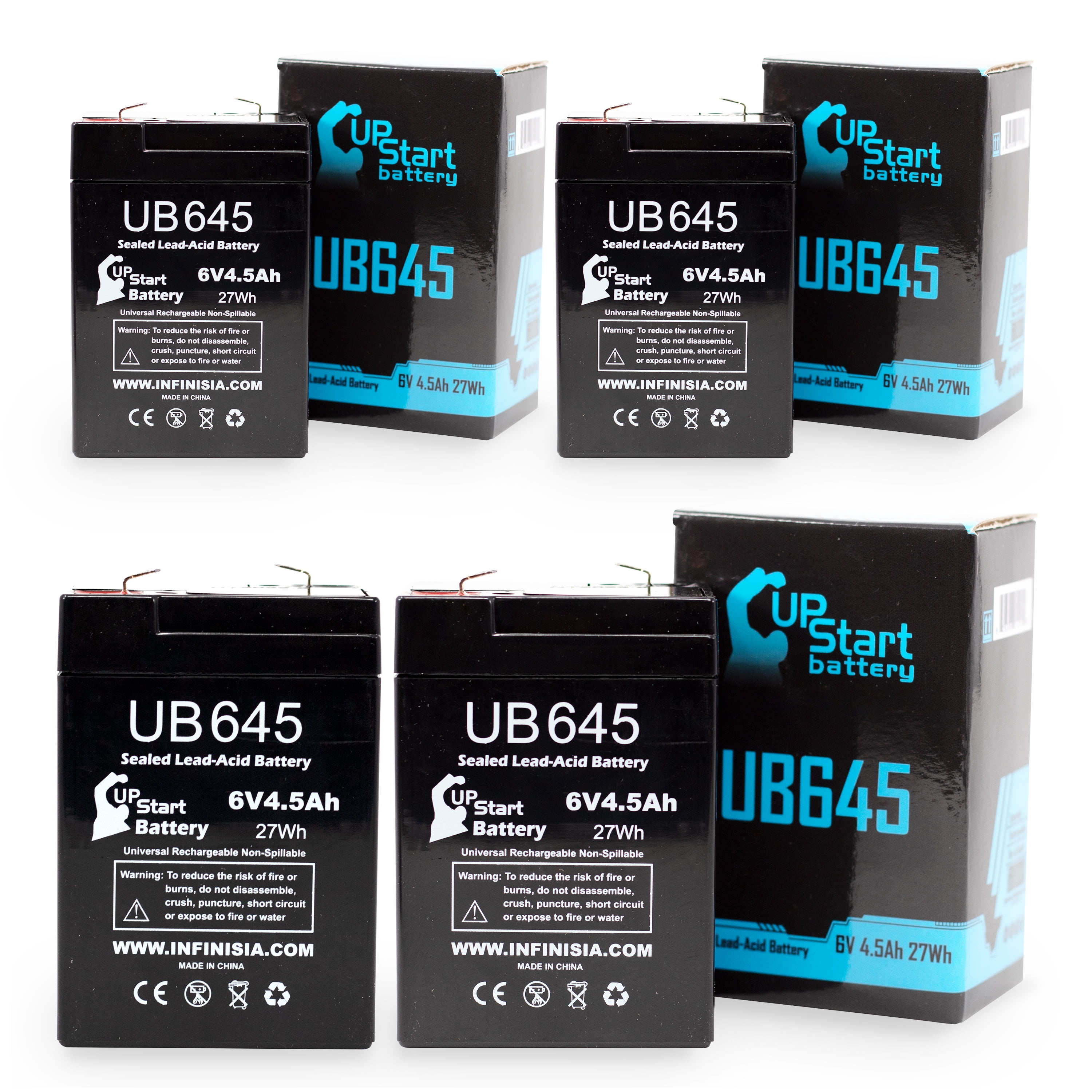 4x Pack - Compatible Emergi-lite M1 Battery - Replacement UB645 ...
