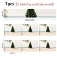 7 Piece Linen Table Runner and Placemats Set, Beach Christmas Tree ...