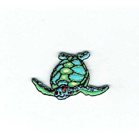 Mini - Small Sea Turtle - Facing Left - Iron on Applique - Embroidered ...