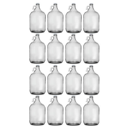 One Gallon Glass Jug with 38mm WHITE Metal Screw Cap (Set of 16 ...