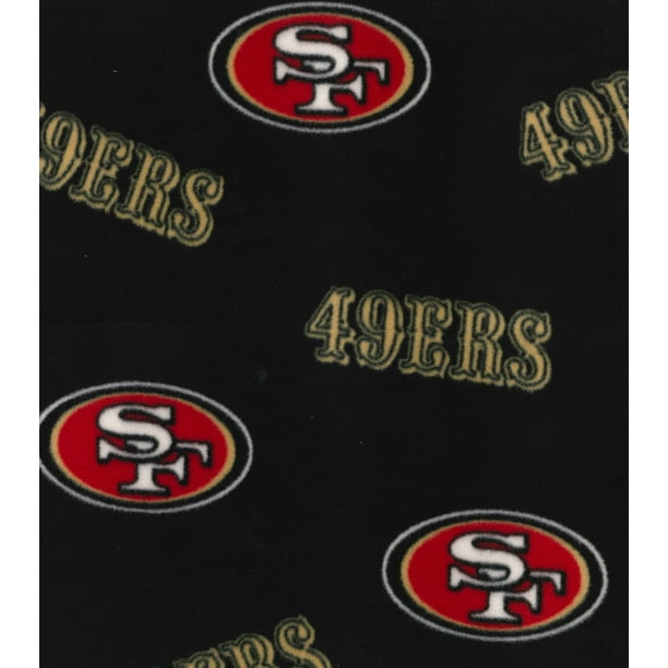 NFL San Francisco 49ers 58" 100% Polyester Fleece Sports Logo Fabric By ...