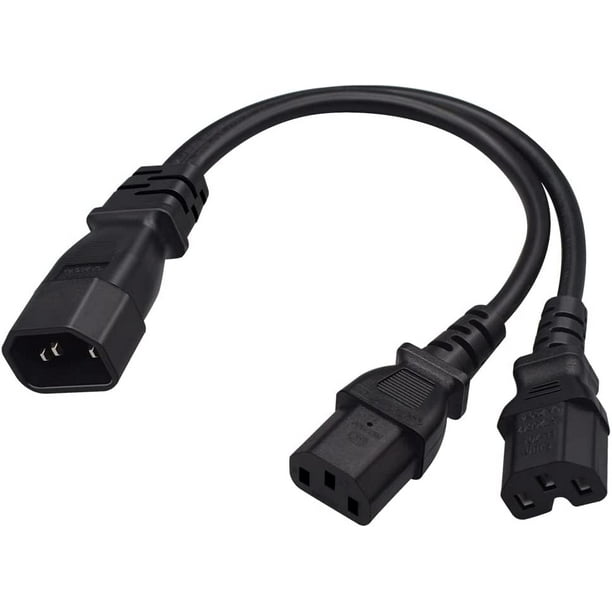Toptekits C14 to C13+C15 Y Splitter Power Plug Cord,Single IEC 320 C14 ...
