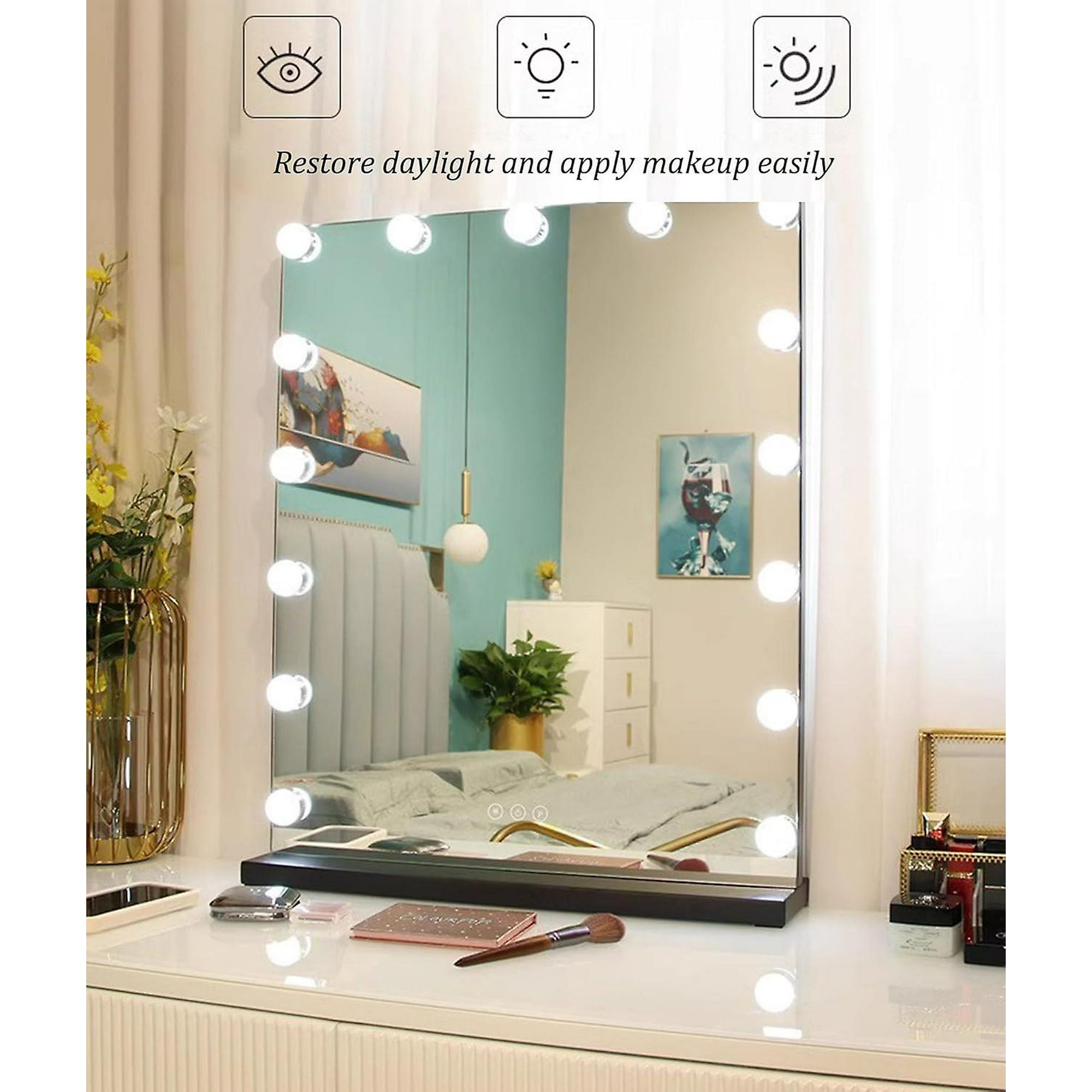 Click here for Vorcoy Hollywood Makeup Mirror - 2-14 Led Lights -... prices