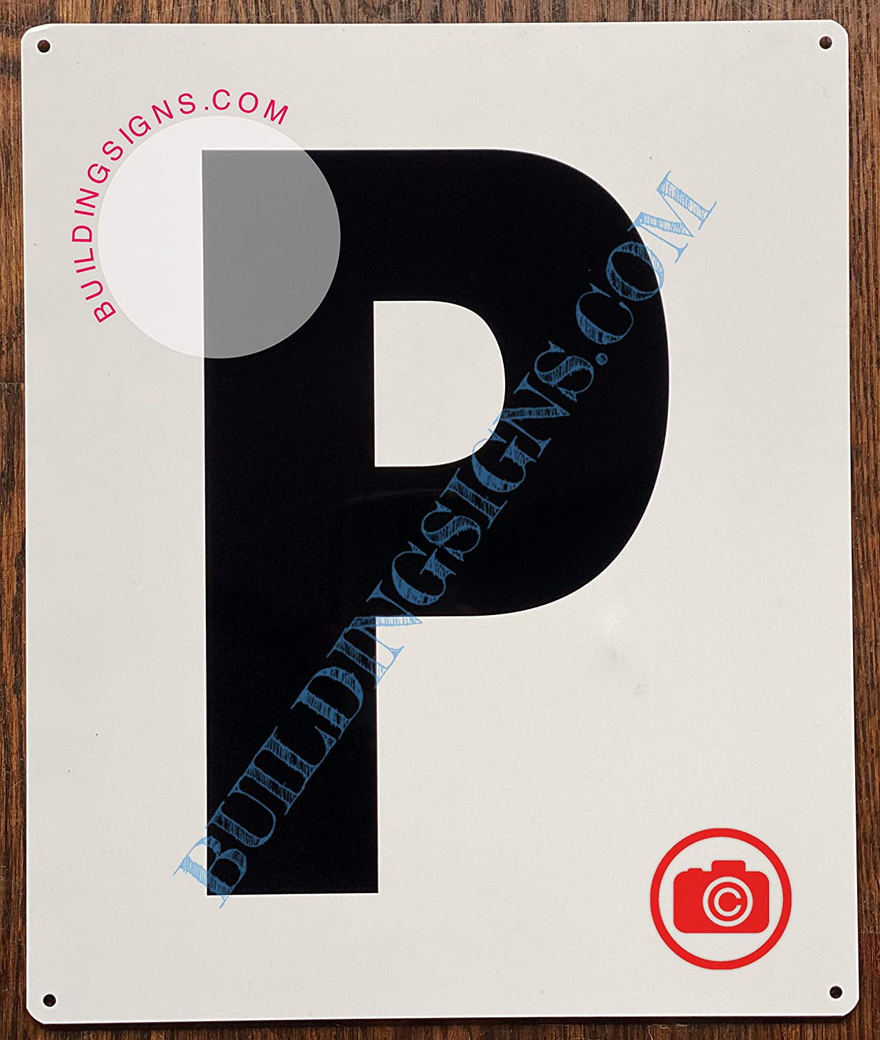 Large Letter P -Metal Sign - Parking LOT Sign (White,Aluminium,10X12 ...
