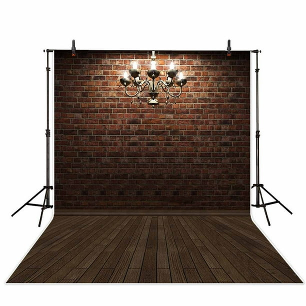 MOHome Photography Background 5X7ft Wedding Brick Wall Wood Floor Backdrop Studio Photo Props ...