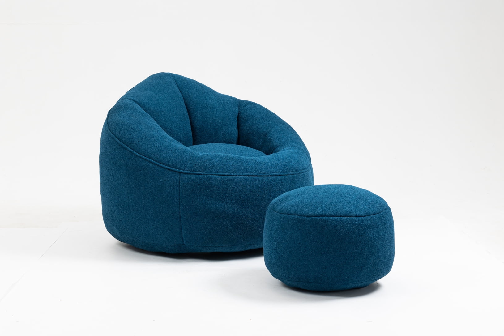 Bean Bag Chair With Ottoman Giant Shell-Shaped - Oversized Floor Sofa ...