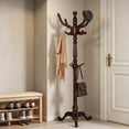 Wooden Coat Rack Stand, 72" Birch Coat Rack Freestanding, Adjustable ...